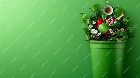 Organic Compost Bin Filled With Nutrient Rich Waste In Eco Friendly