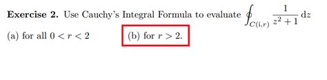 Cauchys Integral Formula Help Needed With Ex 2 B Raskmath