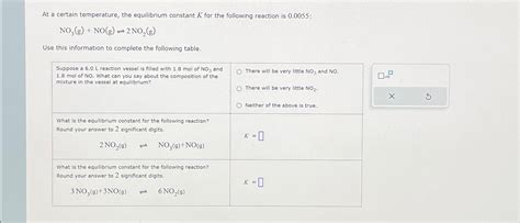 Solved At A Certain Temperature The Equilibrium Constant K