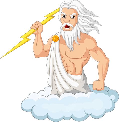 Caricatura Zeus Tenencia Un Rayo Png Dibujos Guardian Dios Griego