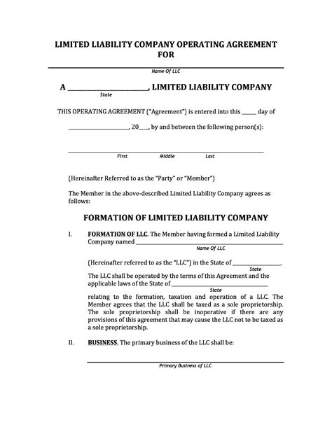 30 Professional Llc Operating Agreement Templates Templatelab