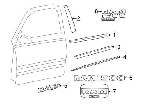 Ram 1500 Classic Door Nameplate Ram 1500 Classic Black 68448647ab