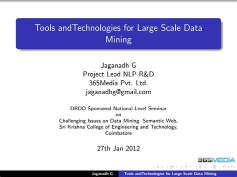 Tools Andtechnologies For Large Scale Data Mining Pdf