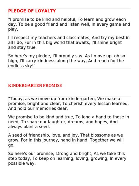 Pledge Of Loyalty Pdf