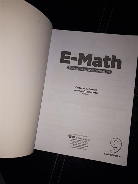 E Math 9 Textbook Mathematics Reference Book Price Is Negotiable