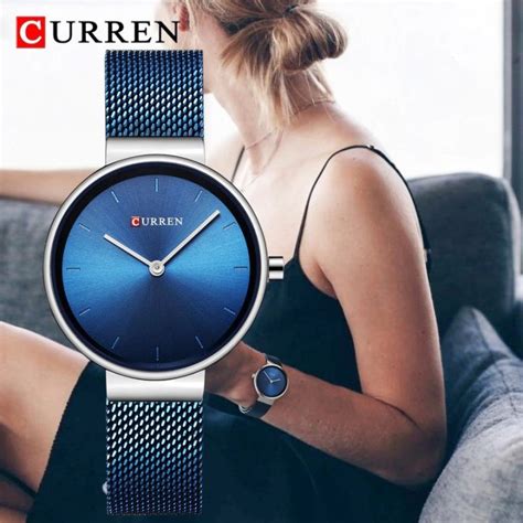 Crnld101 Curren Ladies Watches Luxury Brand Stainless Steel Mesh Belt