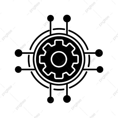 Glyphs Silhouette PNG Images Digital Settings Glyph Icon And Cog Machine PNG Image For Free