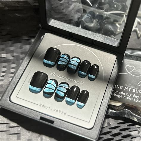 【暮蝶】穿戴甲无畏契约cos甲片蝴蝶猫眼短款纯手工定制美甲评价 淘宝网