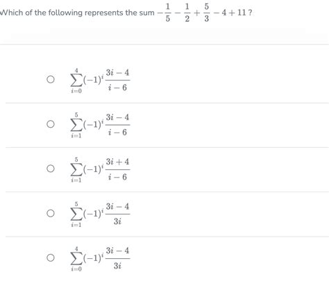 Solved Which of the following represents the sum | Chegg.com