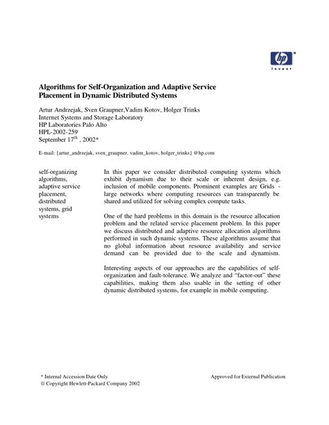 Pdf Algorithms For Self Algorithms For Self Organization And Adaptive
