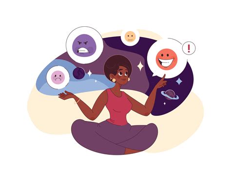 Emotional Self Regulation Young Black Woman Aware Of Her Emotions