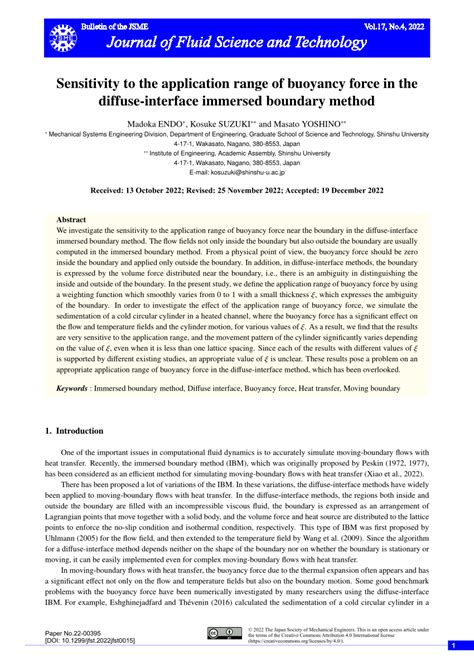 PDF Sensitivity To The Application Range Of Buoyancy Force In The Diffuse Interface Immersed