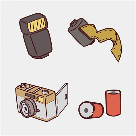Premium Vector Set Of Analog Camera Hand Drawing Illustration