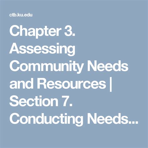 Chapter 3 Assessing Community Needs And Resources Section 7 Conducting Needs Assessment