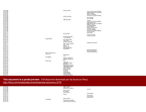 Business Taxonomy Template Excel Xls