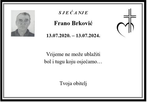 Frano Brković Osmrtnice Ksb