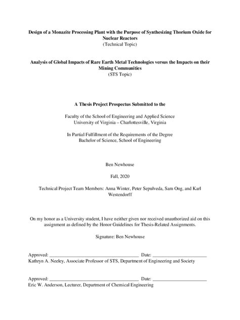Fillable Online Design Of A Monazite Processing Plant With The Purpose Of Fax Email Print