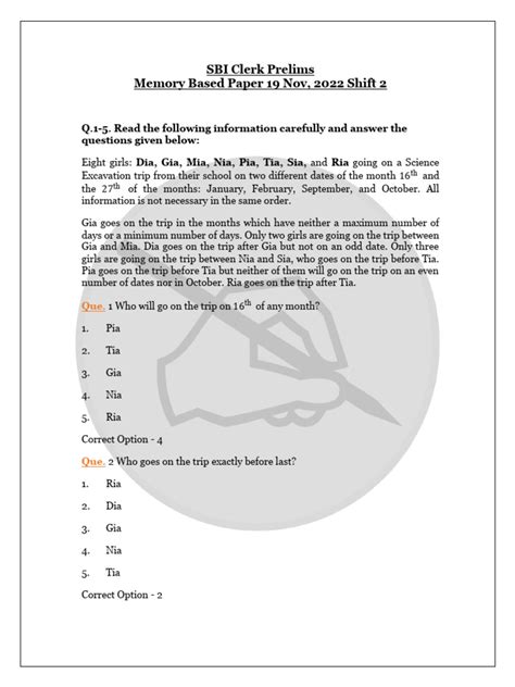 Clerk Prelims Memory Based Paper Pdf