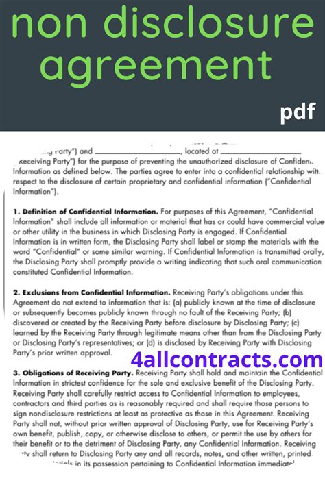 Basic Non Disclosure Agreement Pdf Template Artofit