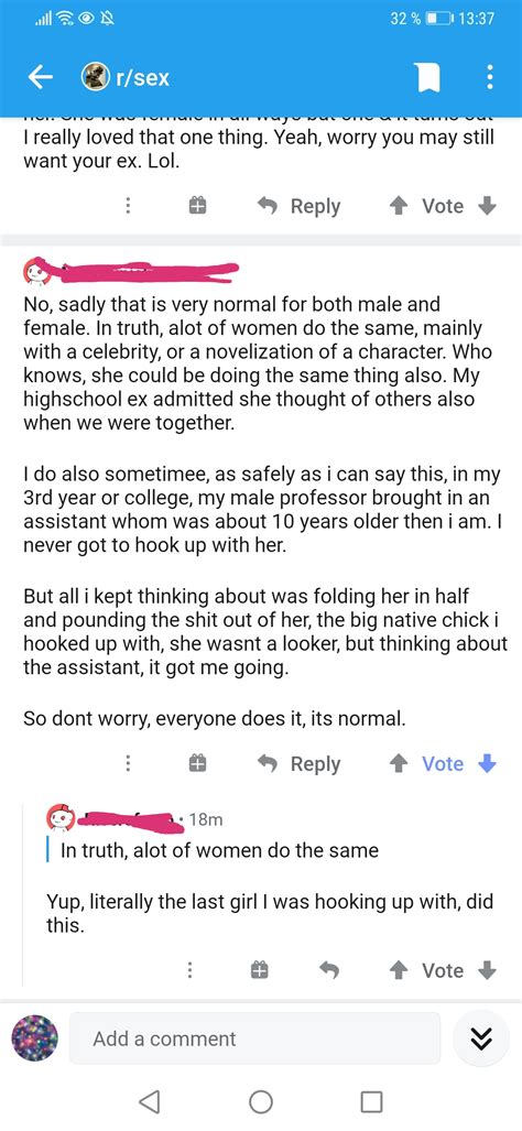 This Comment On An Rsex Thread About Fantasizing Of Other People