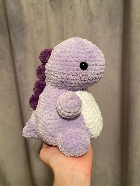 Lavender The Purple Dinosaur 7 Inch Tall Crochet Dino Plush Etsy