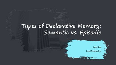 Types Of Declarative Memory Semantic Vs Episodic Ppt Sample Acp
