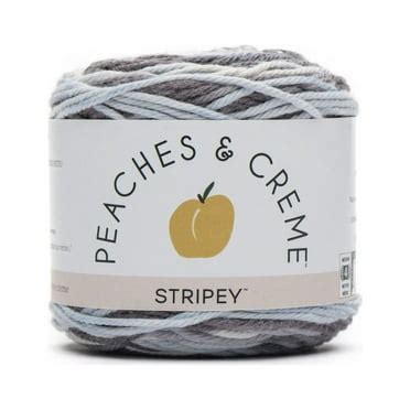 Peaches And Crème Stripey 4 Medium Cotton Yarn Denim 2oz 102 Yards