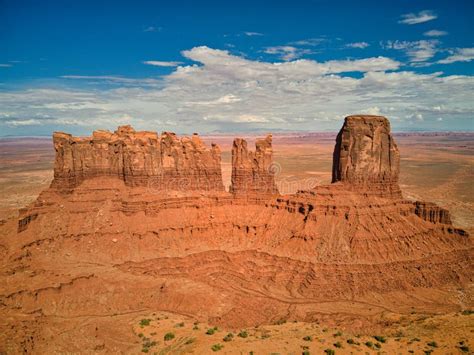 Large Rock Formation In Monument Valley Desert Stock Image Image Of