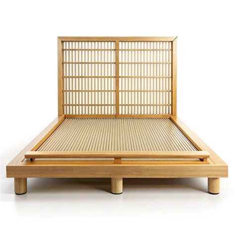 Japanese Tatami Bed Frame With Bamboo Slats Stock Illustration