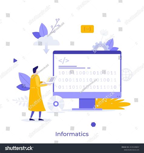 Computer Scientist Looking Binary Numbers On Stock Vector Royalty Free Shutterstock
