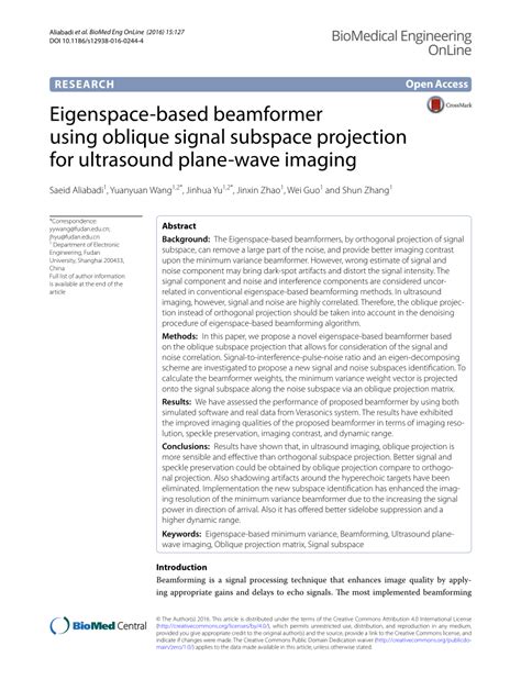 pdf eigenspace based beamformer using oblique signal subspace