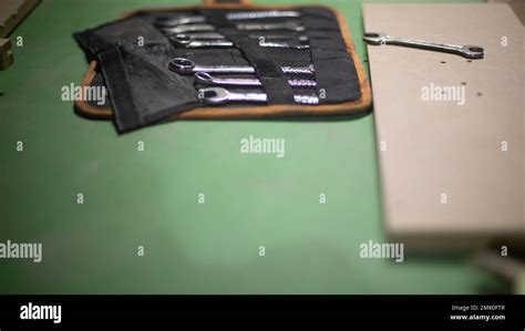 Tool On Table Work Desk In Workshop Keys For Nuts Details Of Workshop Table For Work Stock