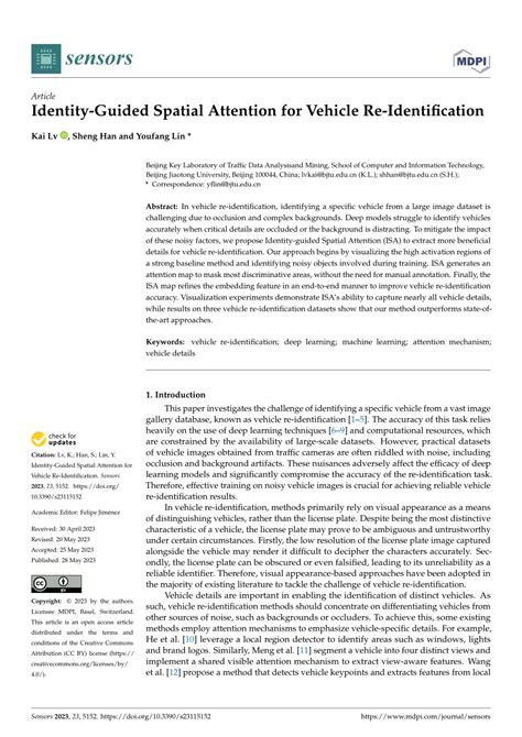 Pdf Identity Guided Spatial Attention For Vehicle Re Identification
