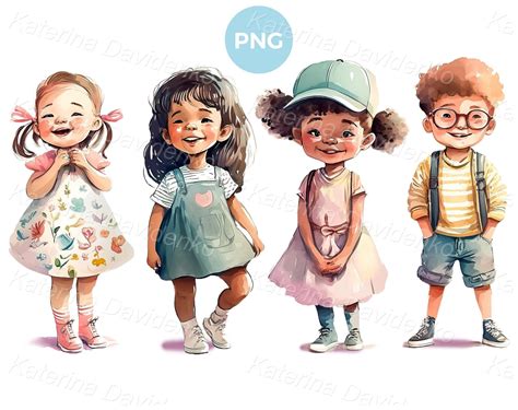 Niños Png Clipart Lindas Niñas Felices De Dibujos Animados Y Niños De