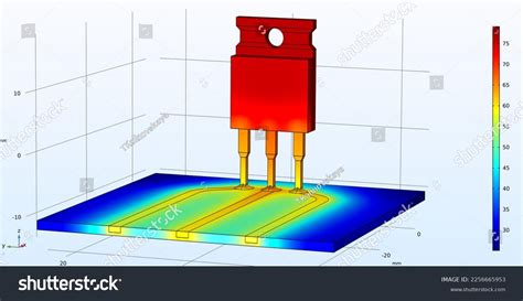 Thermal Temperature Analysis Transistor Installed On Stock Illustration