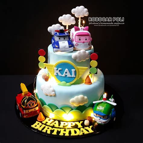 Robocar Poli Fondant Cake Design