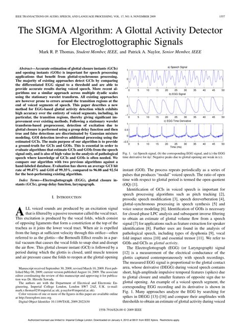 Pdf The Sigma Algorithm A Glottal Activity Detector For Electroglottographic Signals Pdf The Sigma Algorithm A Glottal Activity Detector For Electroglottographic Signals