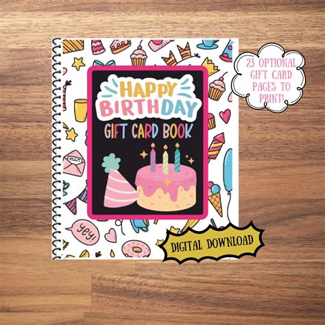 Birthday T Card Book Printable Only Digital T Card Book Merry