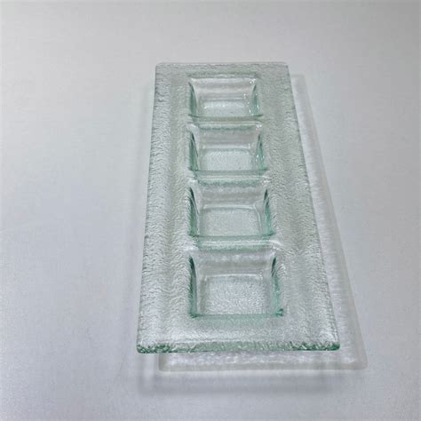 Fused Rectangle Glass Tray For Sauce Sauce Tray Sauce Plate Clear