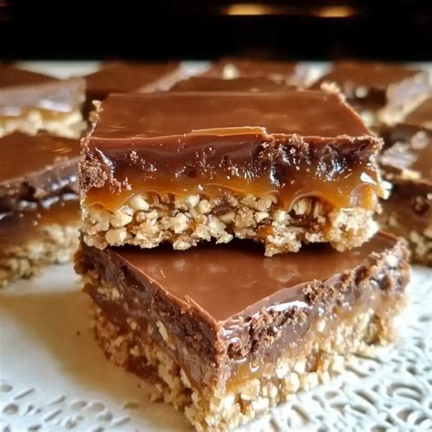 Irresistible No Bake Caramel Chocolate Crunch Bars