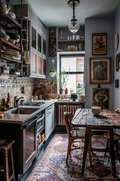 Pink Cabinets And Green Tile Backsplash Kitchen Decor Small Eclectic