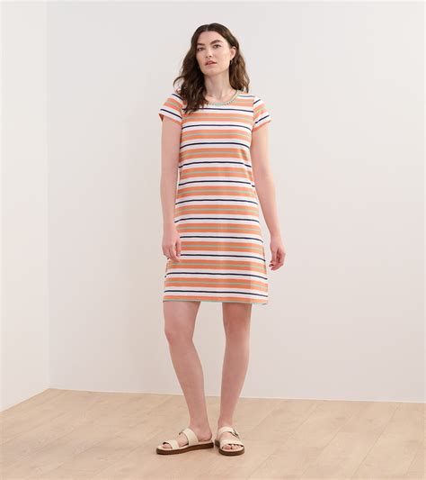 Cici A Line Dress Melon Stripes