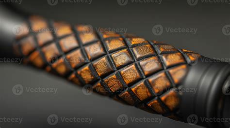 A Closer Look At The Handle Shows The Intricate Pattern Of The Leather