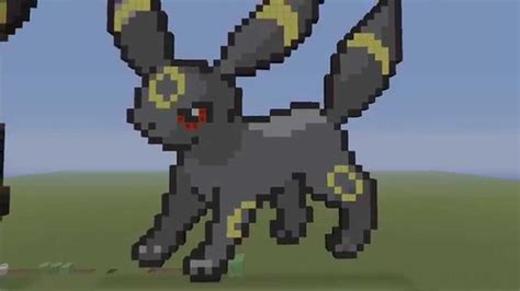 Umbreon Mc Speed Build Pokemon Minecraft Pixel Art Youtube