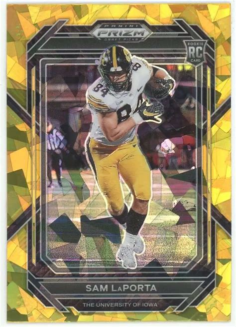 Nfl 2023 Panini Prizm Draft Picks Single Card Gold Ice Prizm Sam Laporta 160 Rookie Toywiz