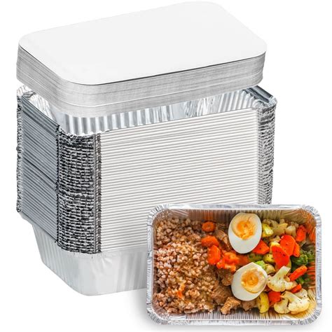 Aluminum Pans With Lids 50 Pack 85×6 225 Lb Capacity Foil Food