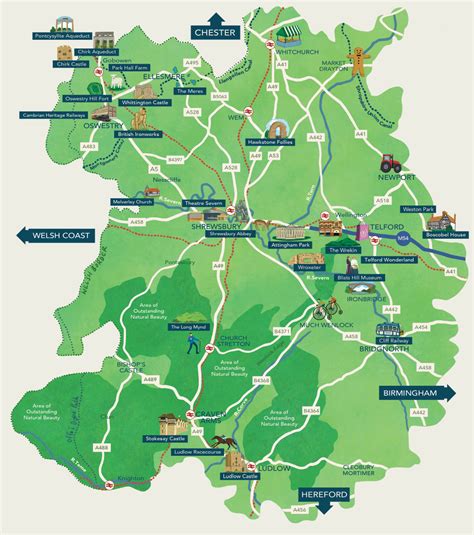 Visit Shropshire Shropshire Map And Guide For Visitors