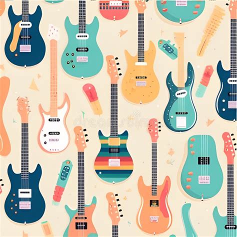 Colorful Guitars Background Stock Vector Illustration Of Guitar