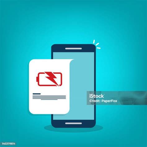 Mobile Phone Battery Notification Cellular Battery Indicator Stock Illustration Download Image