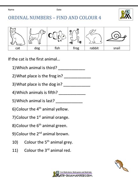 Free Ordinal Numbers Worksheet Grade 2 Download Free Ordinal Numbers